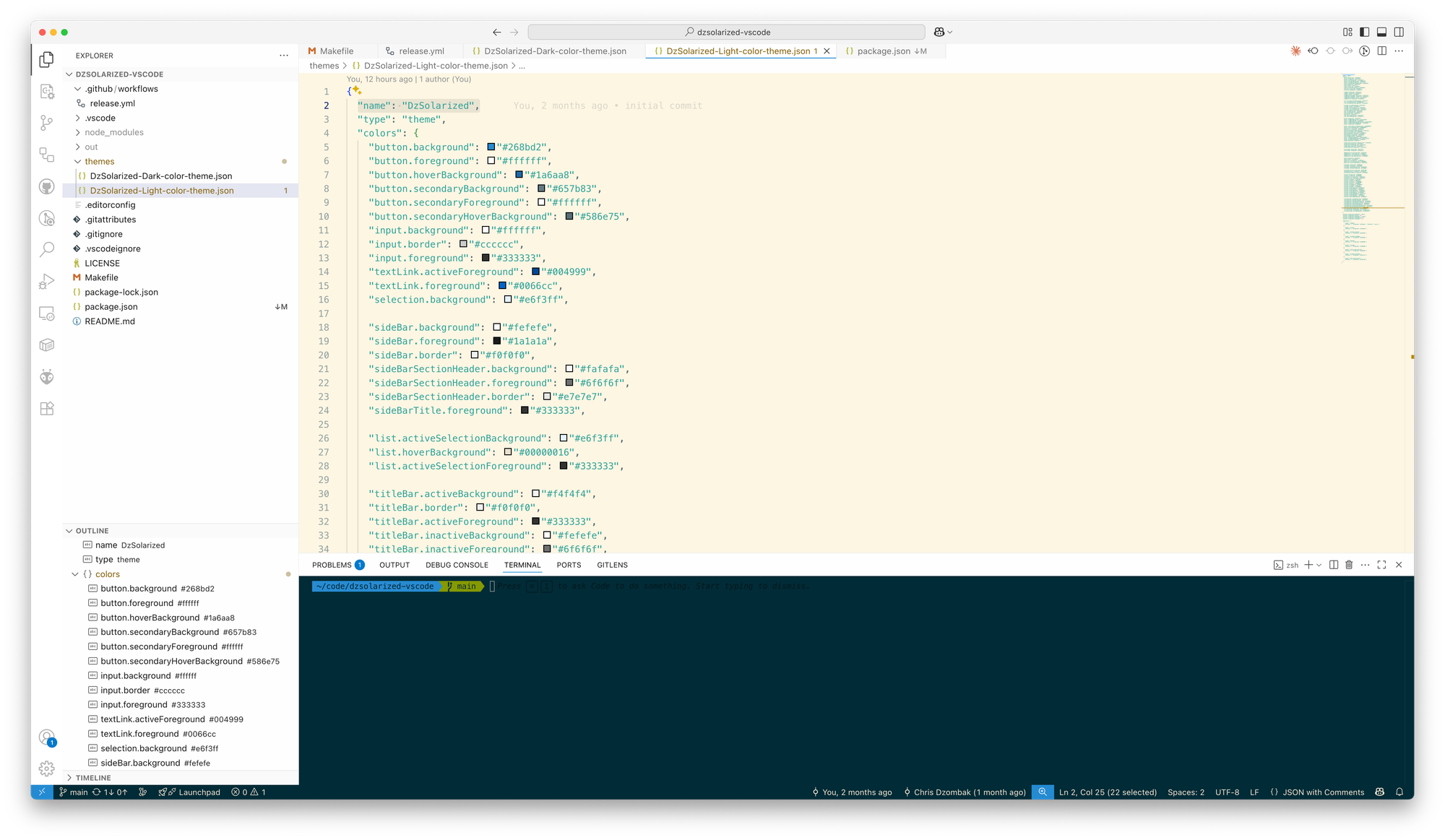 Announcing the DzSolarized VS Code theme • Chris Dzombak